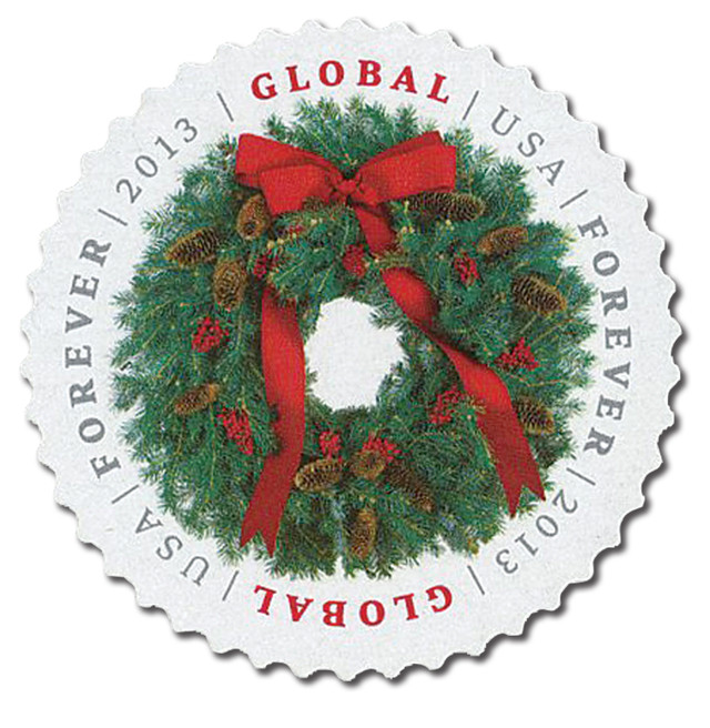 4814 - 2013 Global Forever Stamp - Evergreen Wreath - Mystic Stamp Company