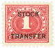 RD1 - 1918-22 1c Stock Transfer Stamp, carmine rose, horizontal ...