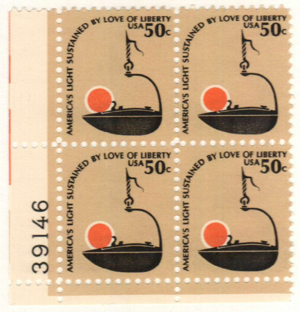 1610c - 1979 $1 Americana Series - Rush Lamp CIA Invert - Mystic Stamp ...