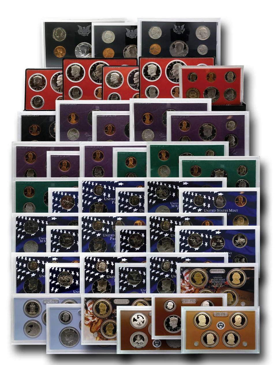 MCN050 - 30 Different US Proof Sets - Mystic Stamp Company