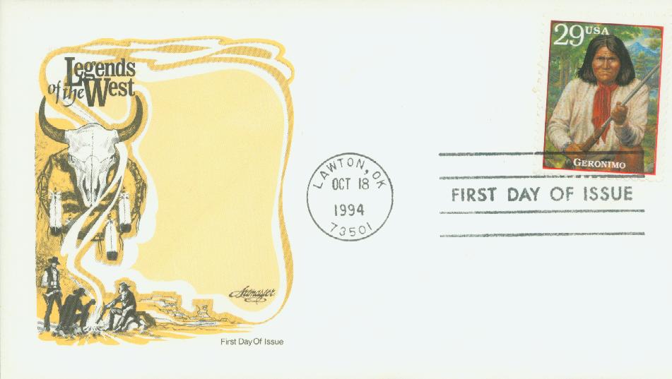 2869m - 1994 29c Legends of the West: Geronimo - Mystic Stamp Company