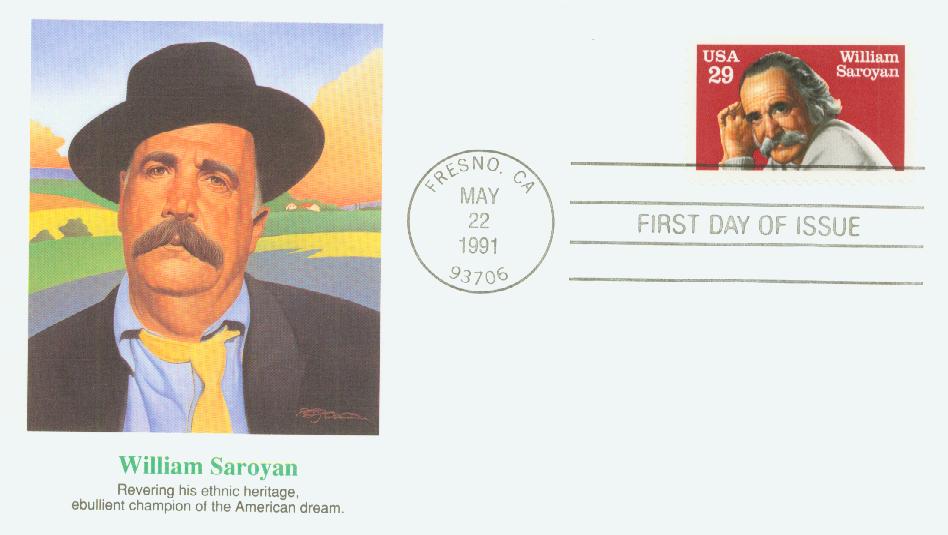 2538 - 1991 29c Literary Arts: William Saroyan - Mystic Stamp Company
