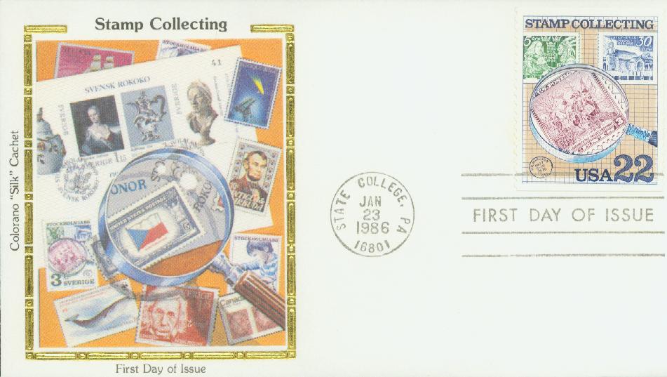 2200 - 1986 22c Stamp Collecting: Under Magnifying Glass - Mystic Stamp ...