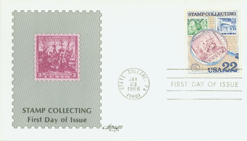 2200 - 1986 22c Stamp Collecting: Under Magnifying Glass - Mystic Stamp ...