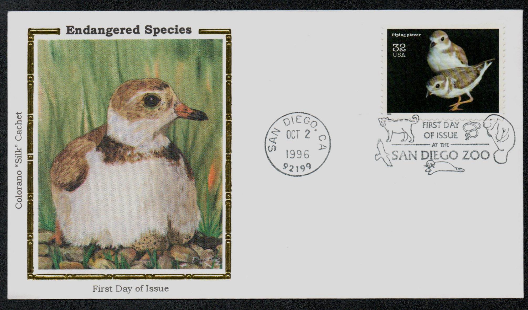 3105n - 1996 32c Endangered Species: Piping Plover - Mystic Stamp Company