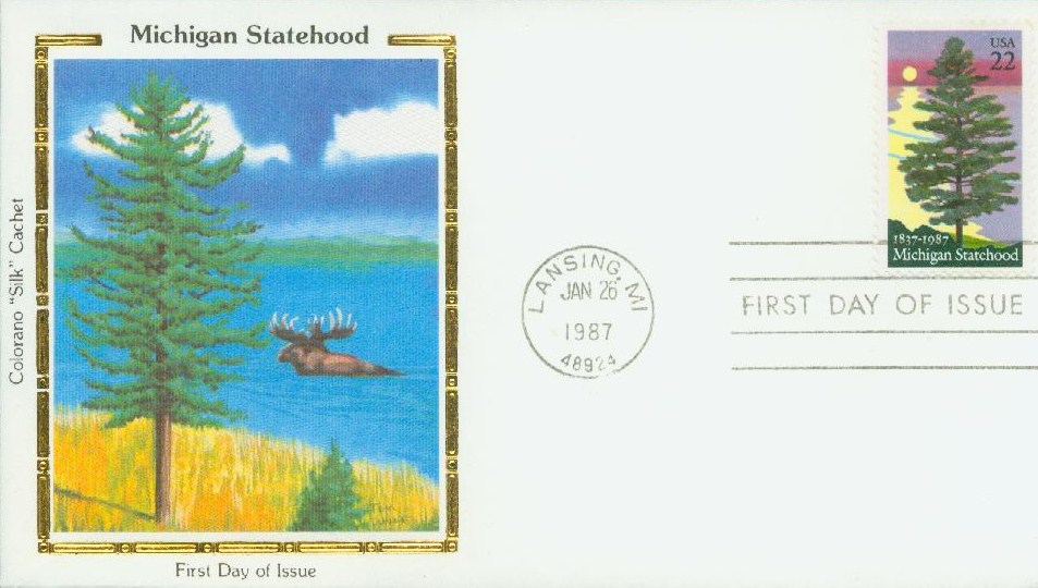 2246 - 1987 22c Michigan Statehood - Mystic Stamp Company
