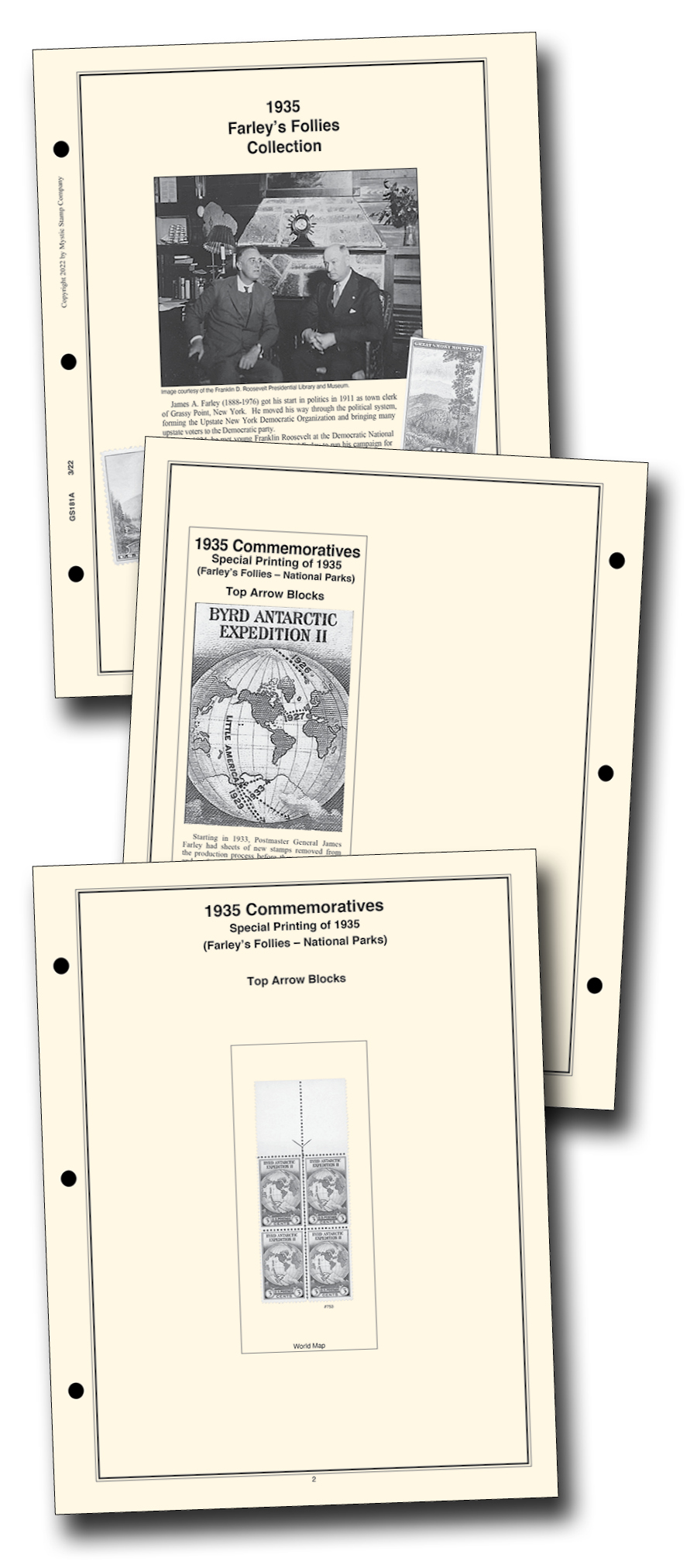 GS181A - 1935 Mystic Farley Follies Stamp Album Pages - Mystic Stamp ...