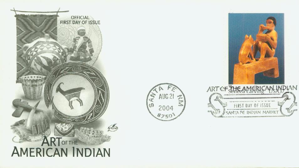 3873i - 2004 37c Art of the American Indian: Seneca Carving - Mystic ...