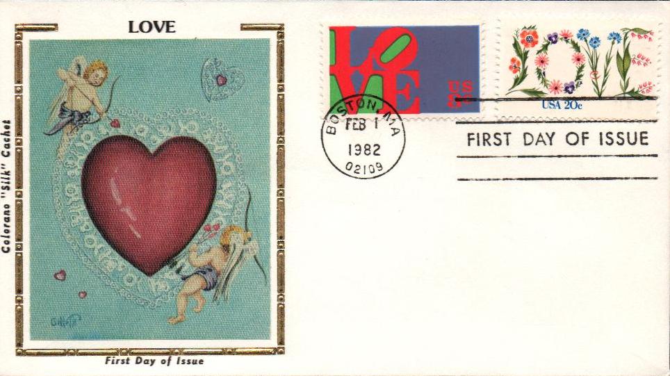 1951 - 1982 20c Love Series: Love Flowers - Mystic Stamp Company