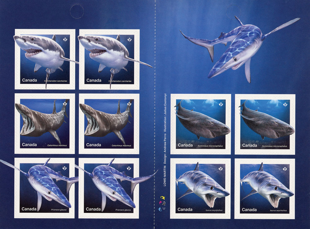 M12310 - 2018 Sharks booklet of 10 stamps - Mystic Stamp Company