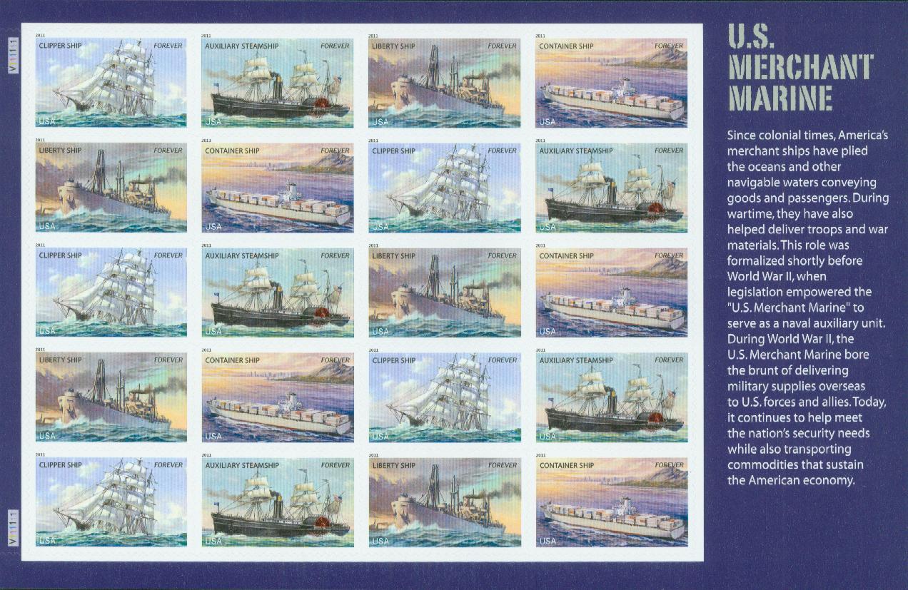 4548-51 - 2011 First-Class Forever Stamp - U.S. Merchant Marine ...