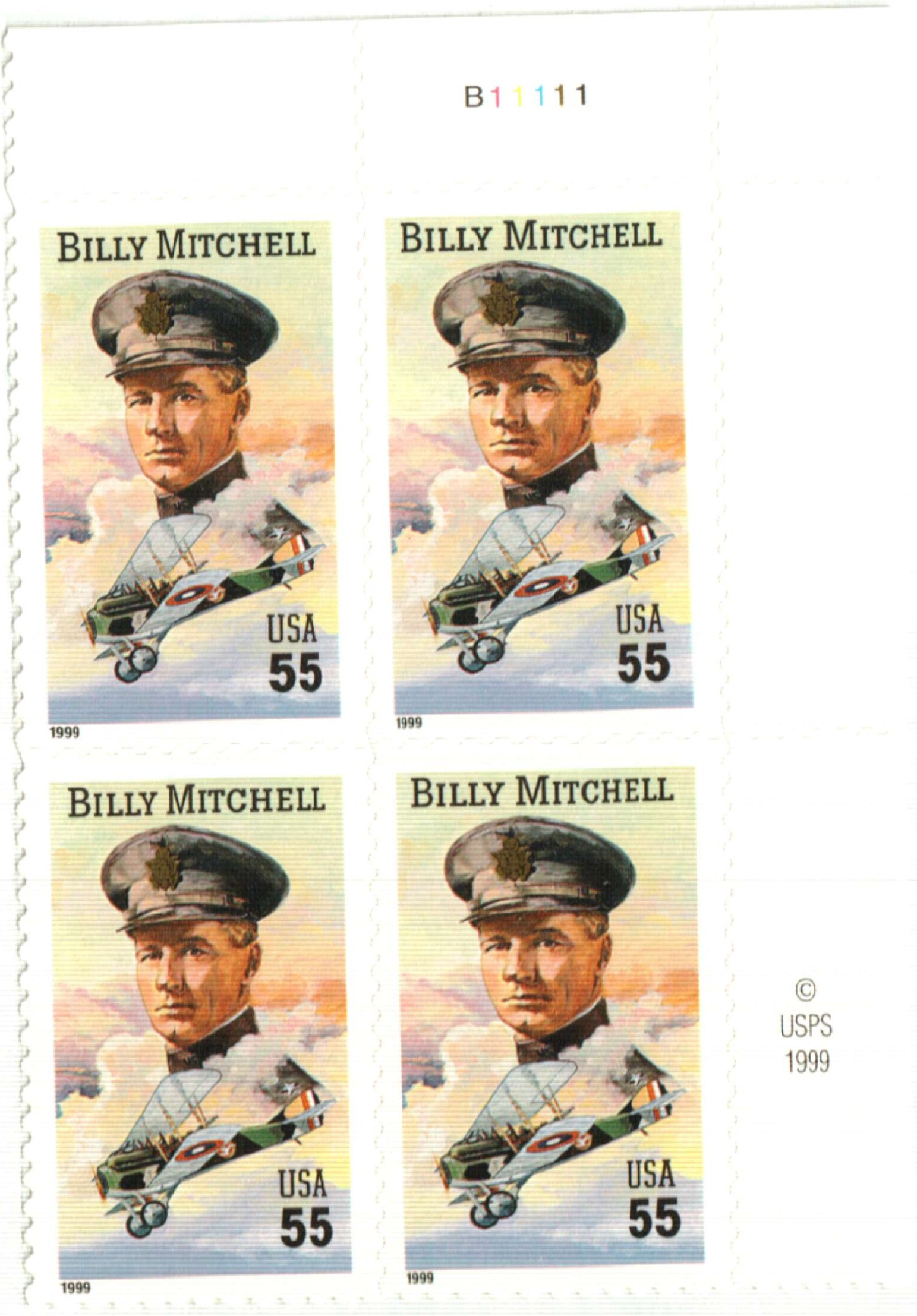 3330 - 1999 55c Billy Mitchell - Mystic Stamp Company