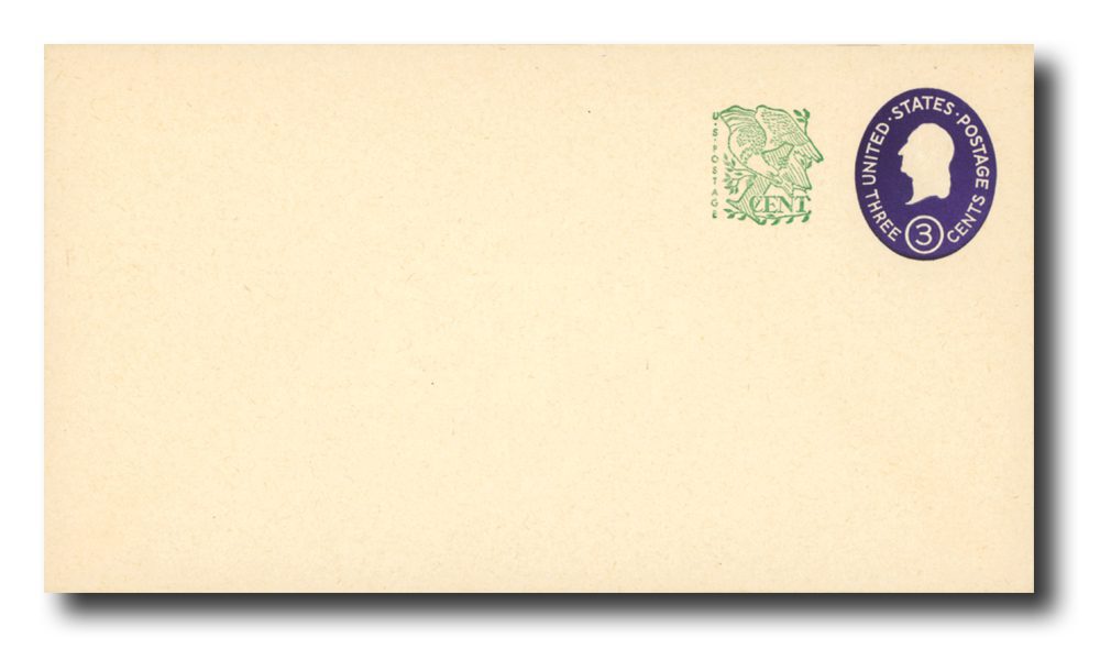 U539 - 1958 3c & 1c Stamped Envelopes and Wrappers - purple - Mystic ...