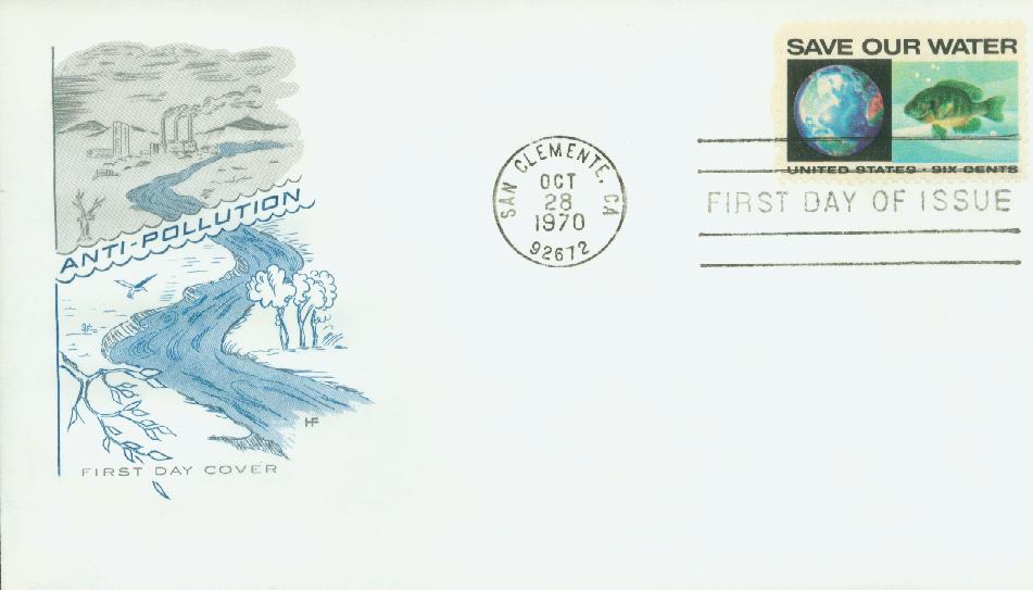 1412 - 1970 6c Anti-Pollution: Save Our Water - Mystic Stamp Company
