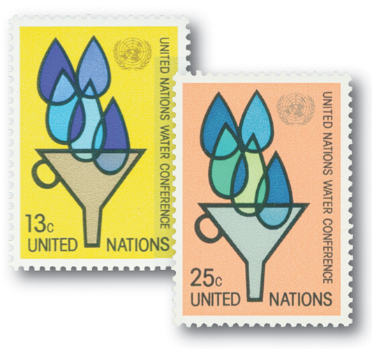 UN283-84 - 1977 Water Conference - Mystic Stamp Company