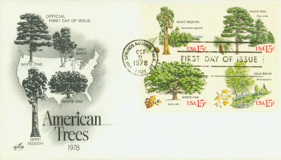 1764-67 - 1978 15c American Trees - Mystic Stamp Company