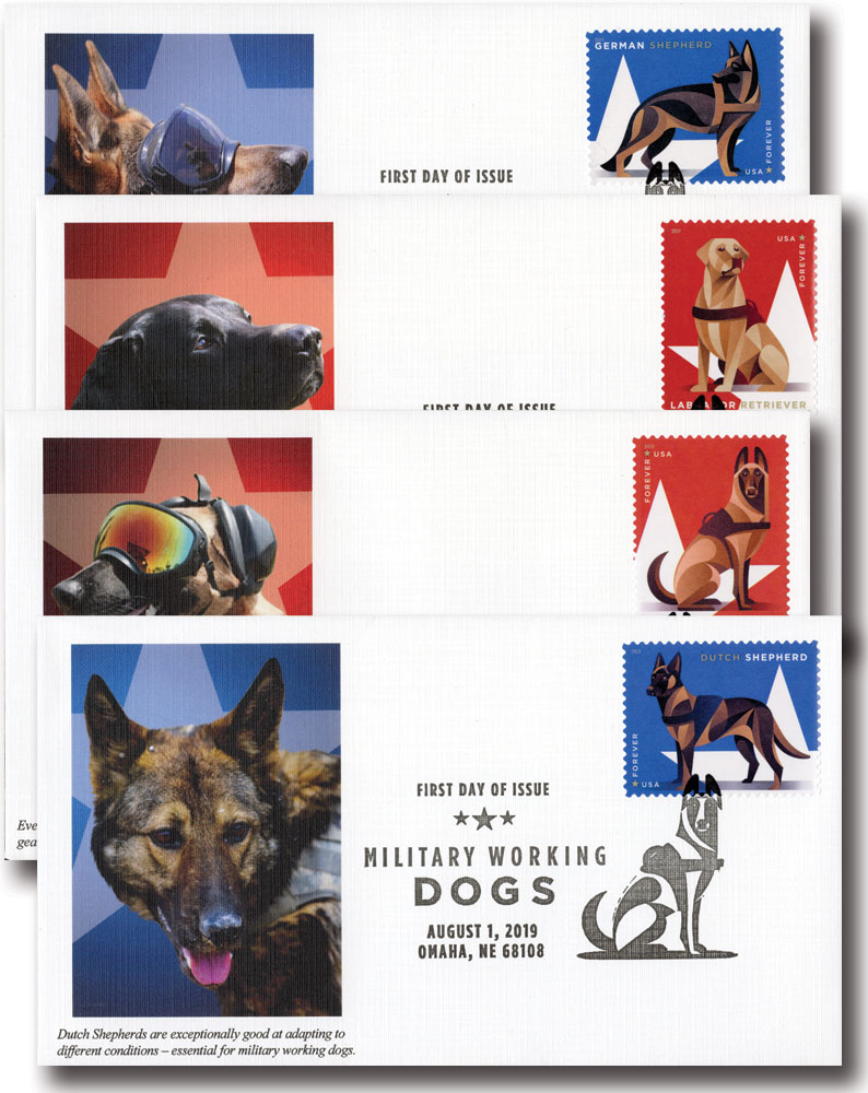 5405-08 - 2019 First-Class Forever Stamp - Military Working Dogs ...