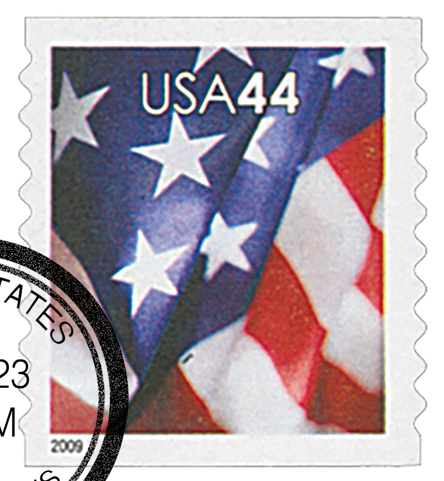 4393 - 2009 44c Flag, coil, micro USPS in center - Mystic Stamp Company