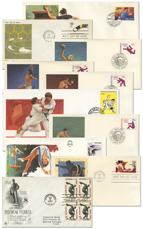 M11466 - 75 DIfferent Worldwide Sports First Day Covers - Mystic Stamp ...