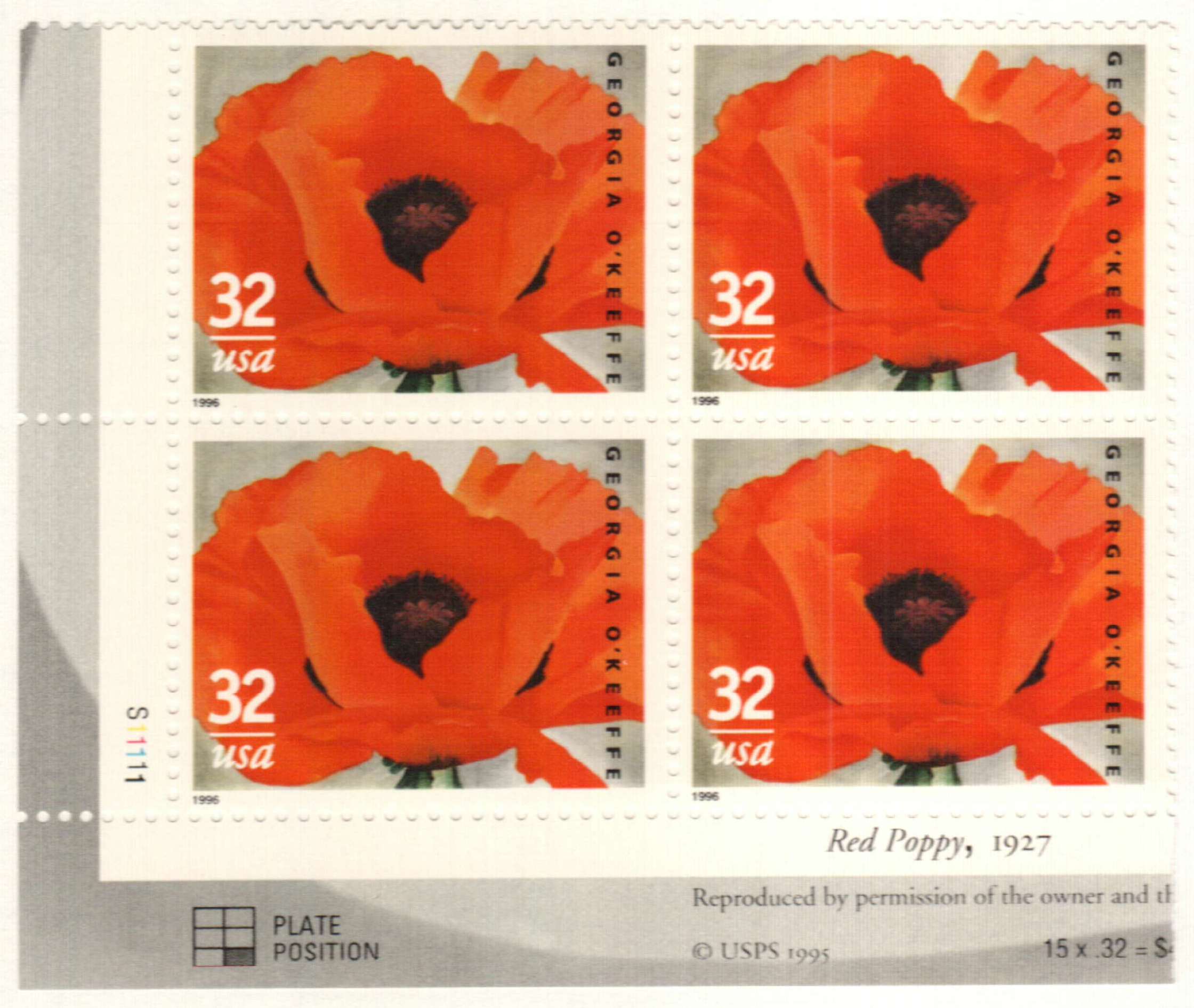 3069 - 1996 32c Georgia O'Keeffe - Mystic Stamp Company