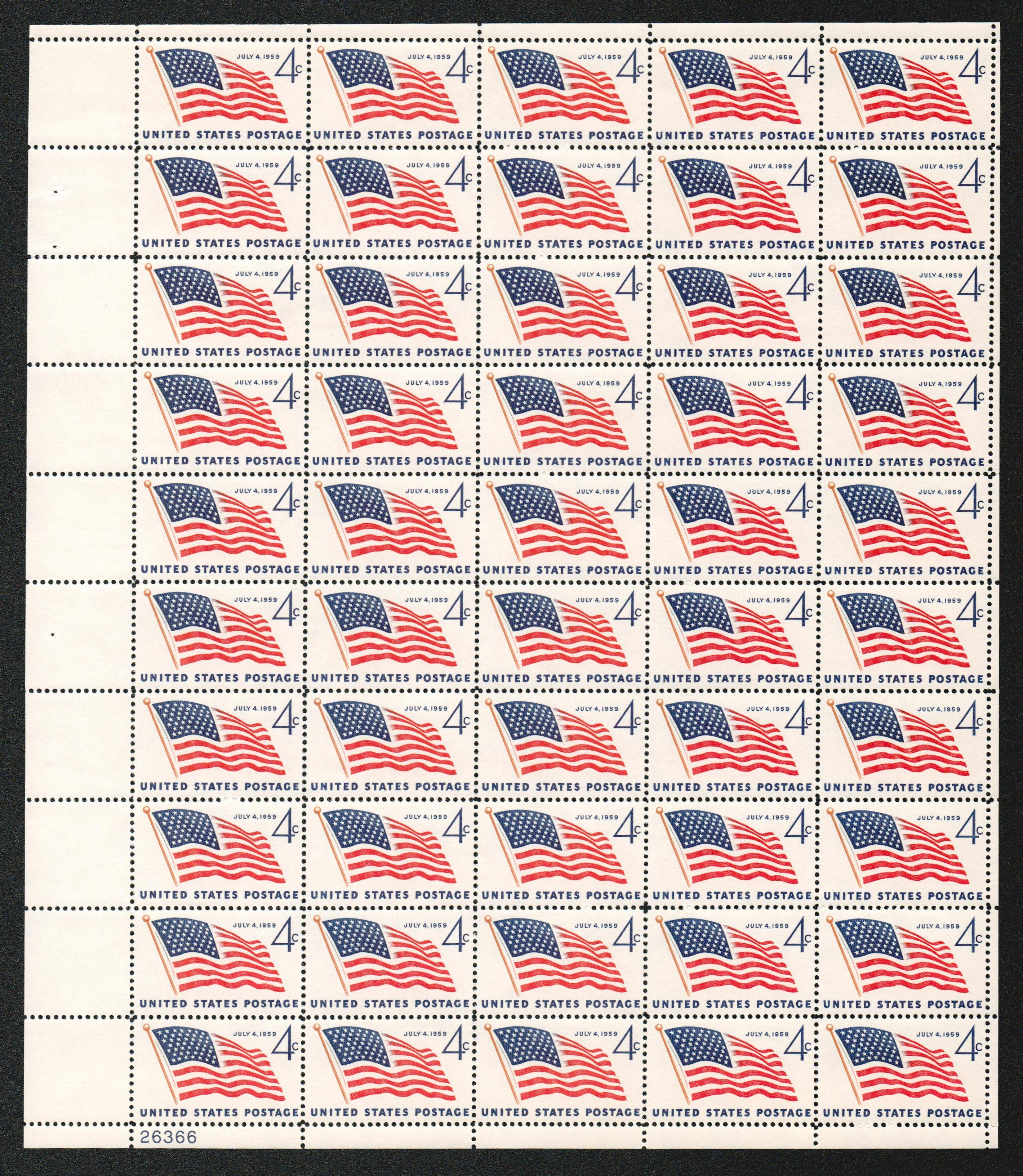1132 - 1959 4c 49 Star U.S. Flag - Mystic Stamp Company