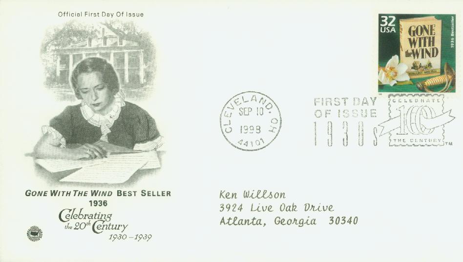 3185i - 1998 32c Celebrate the Century - 1930s: "Gone With the Wind ...