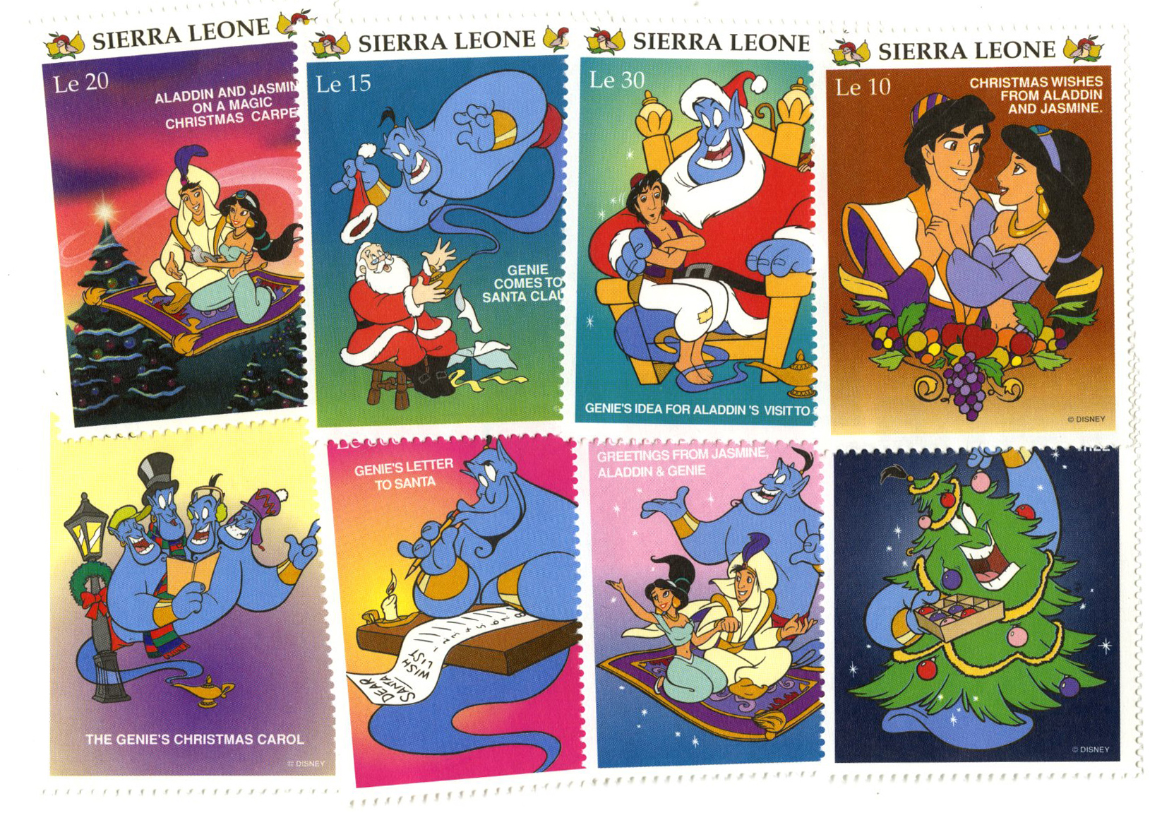MDS437A - Sierra Leone 1997 Aladdin, 8 Mint Stamps - Mystic Stamp Company