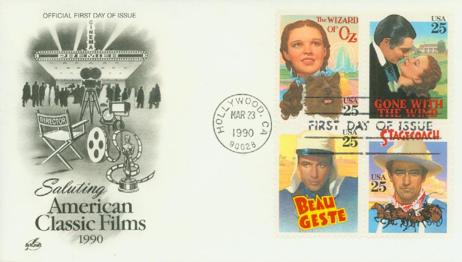 2445-48 - 1990 25c Classic Films - Mystic Stamp Company