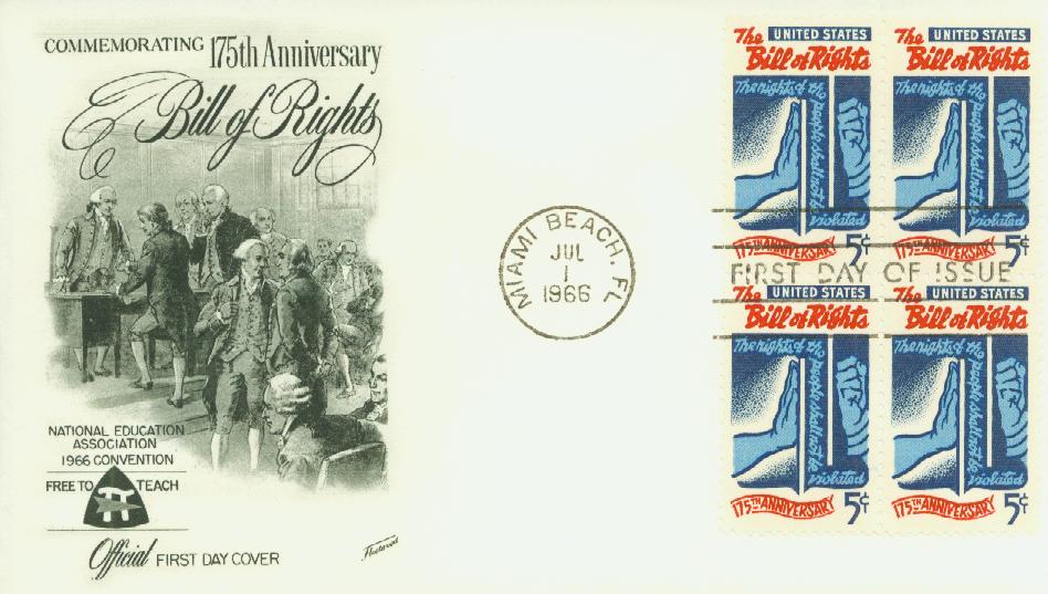 1312 - 1966 5c Bill of Rights - Mystic Stamp Company