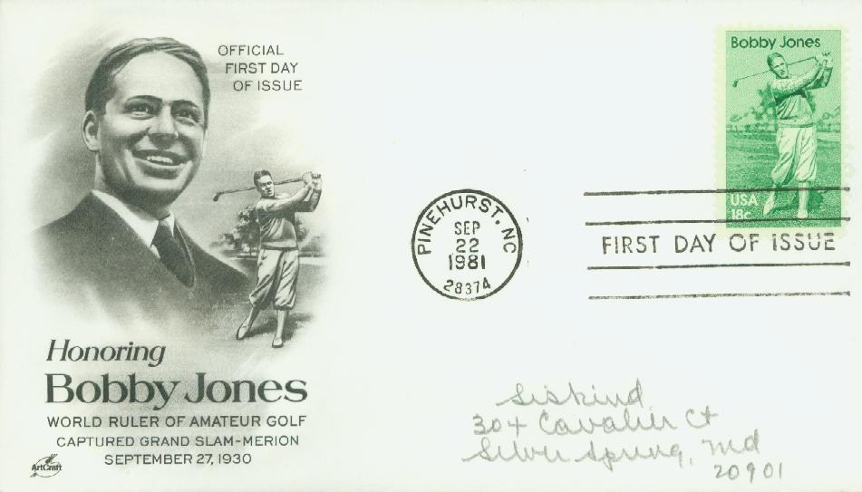 1933 - 1981 18c Bobby Jones - Mystic Stamp Company