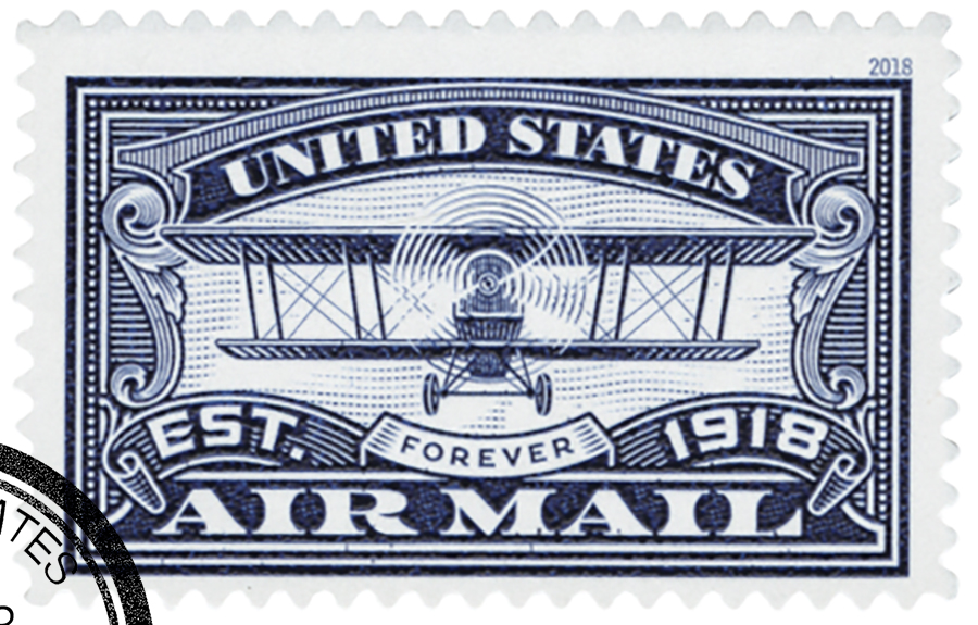 5281 - 2018 First-Class Forever Stamp - Blue Airmail Centenary - Mystic ...
