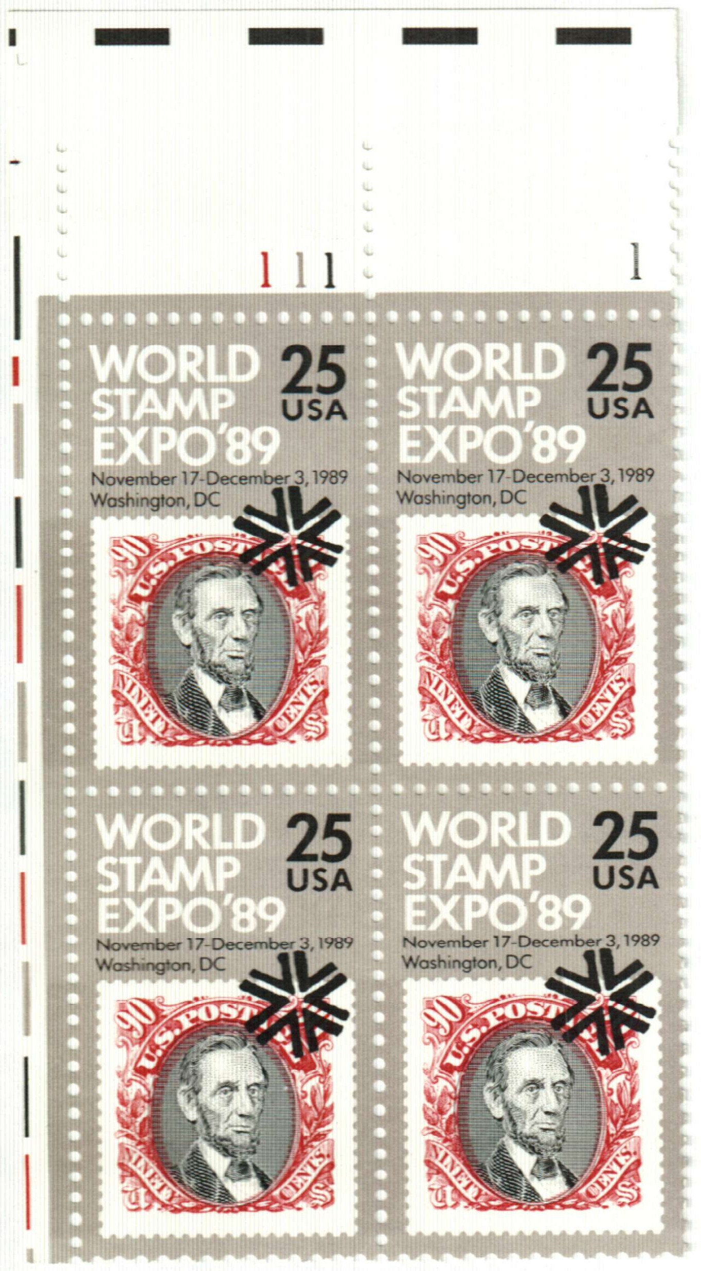 2410 - 1989 25c World Stamp Expo '89 - Mystic Stamp Company
