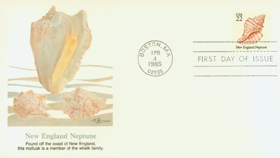 2119 - 1985 22c Seashells: New England Neptune - Mystic Stamp Company
