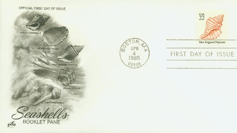 2119 - 1985 22c Seashells: New England Neptune - Mystic Stamp Company