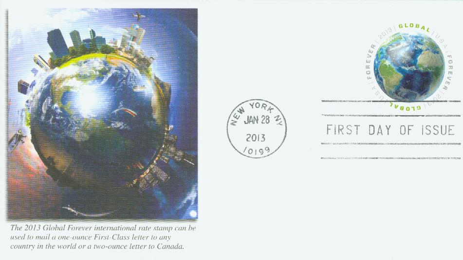 4740 - 2013 Global Forever Stamp - Earth - Mystic Stamp Company