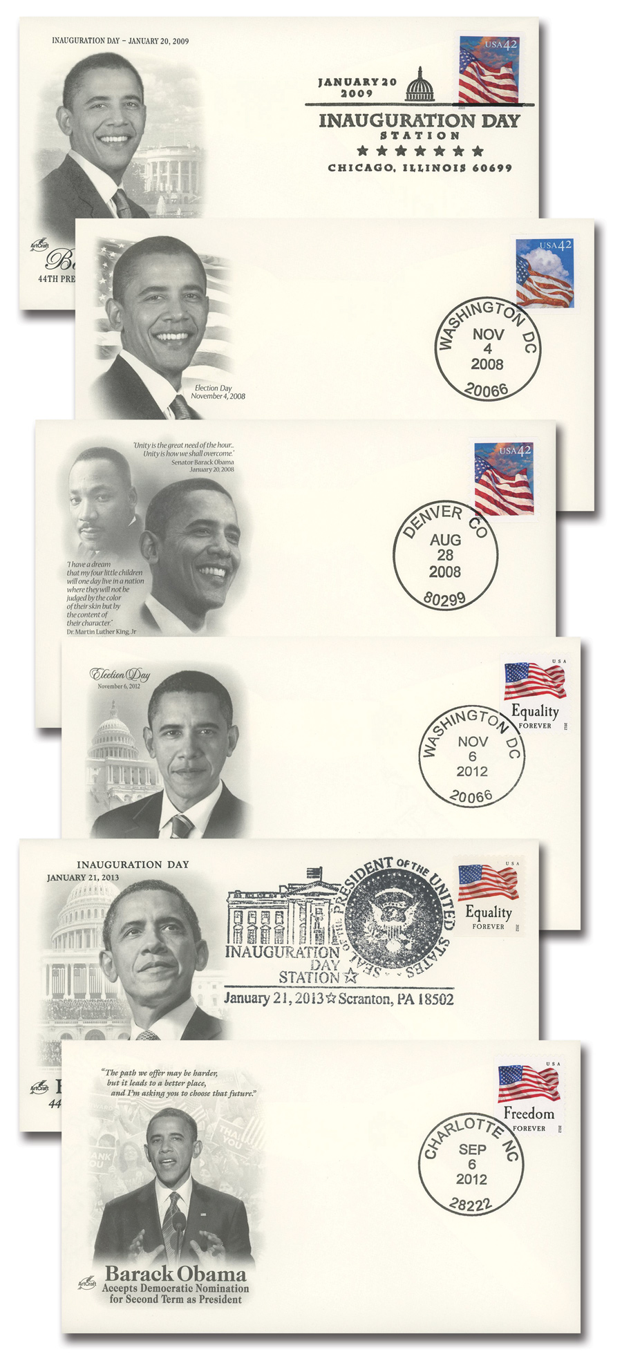 MCV025 - 2008-2013 Barack Obama Special Event Covers - 44th President ...