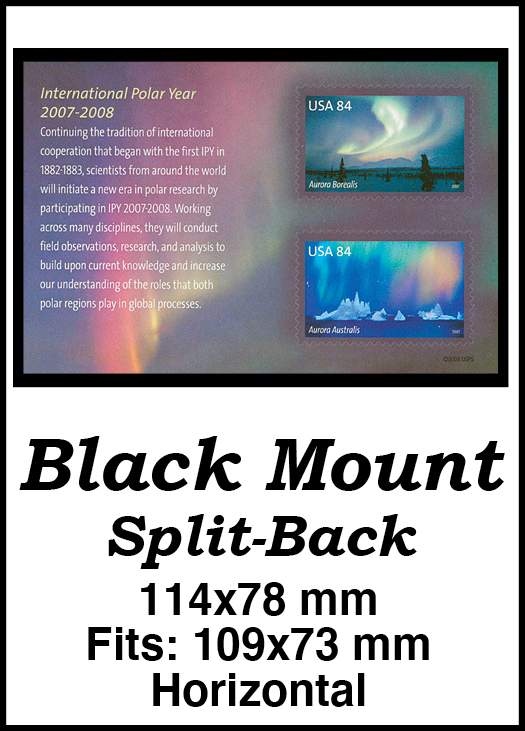 MM2217 - 114x78mm 2 Horizontal Black Split-Back Mounts - Mystic Stamp ...