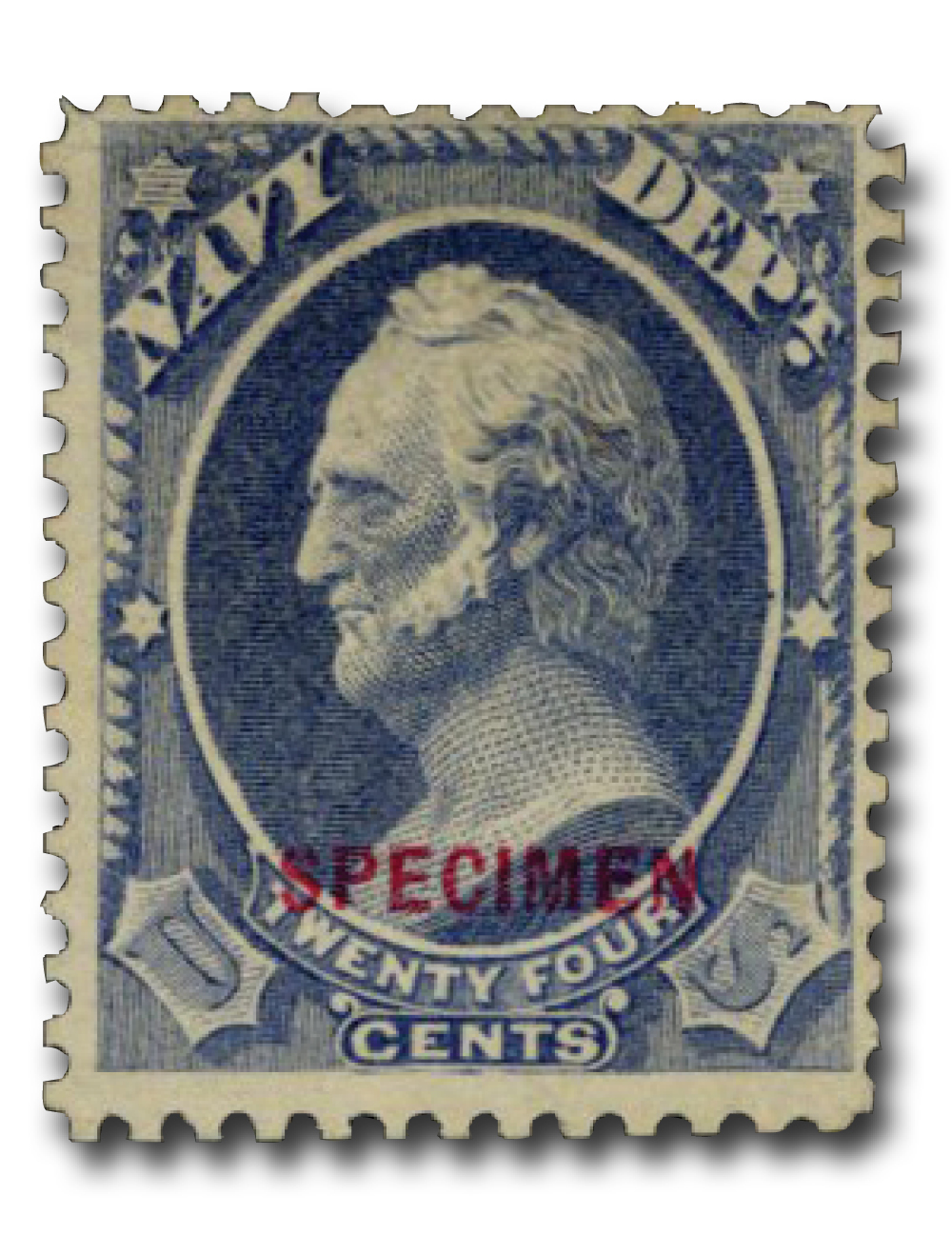 O43S - 1875 24c Official Mail Stamp - ultramarine - Mystic Stamp Company