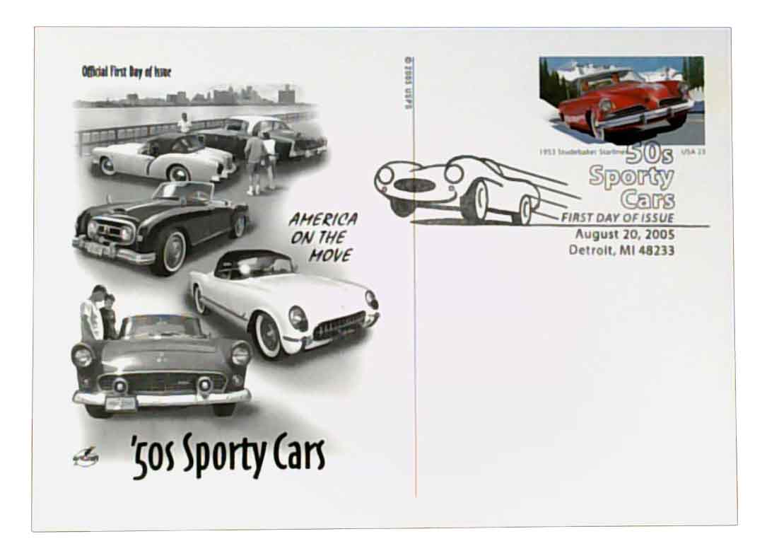 UX443 - 2005 23c 1953 Studebaker Starliner PC FDC - Mystic Stamp Company