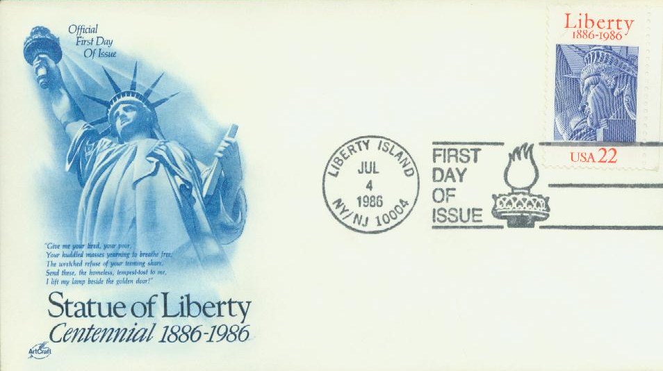 2224 - 1986 22c Statue of Liberty - Mystic Stamp Company