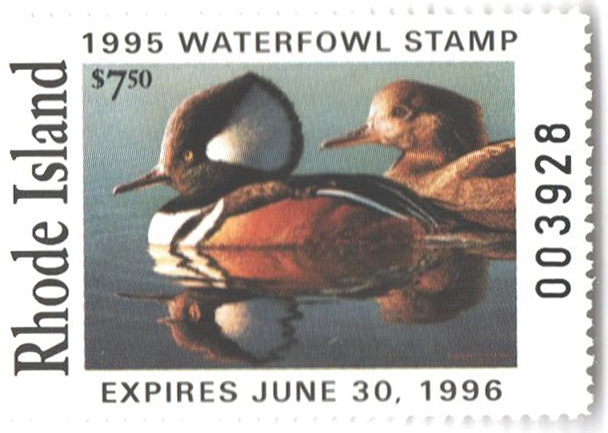 SDRI7 - 1995 Rhode Island State Duck Stamp - Mystic Stamp Company