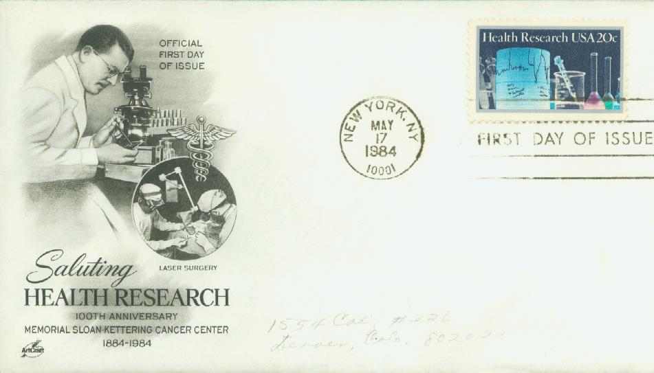 2087 - 1984 20c Health Research - Mystic Stamp Company