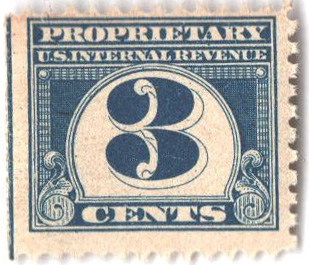 RB67 - 1919 3c Proprietary Stamp - offset, perf 11, dark blue - Mystic ...