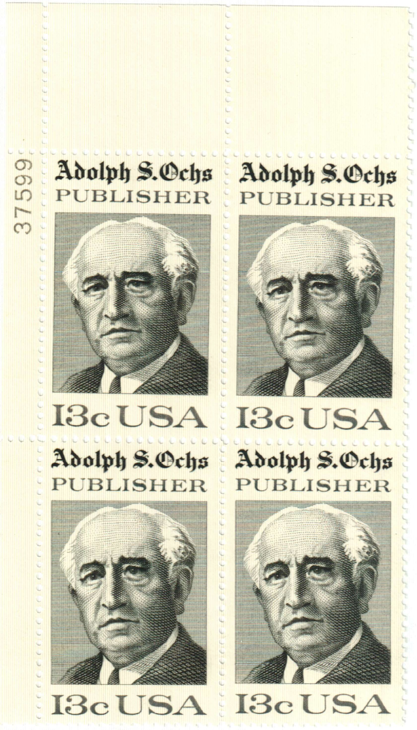 1700 - 1976 13c Adolph S. Ochs - Mystic Stamp Company