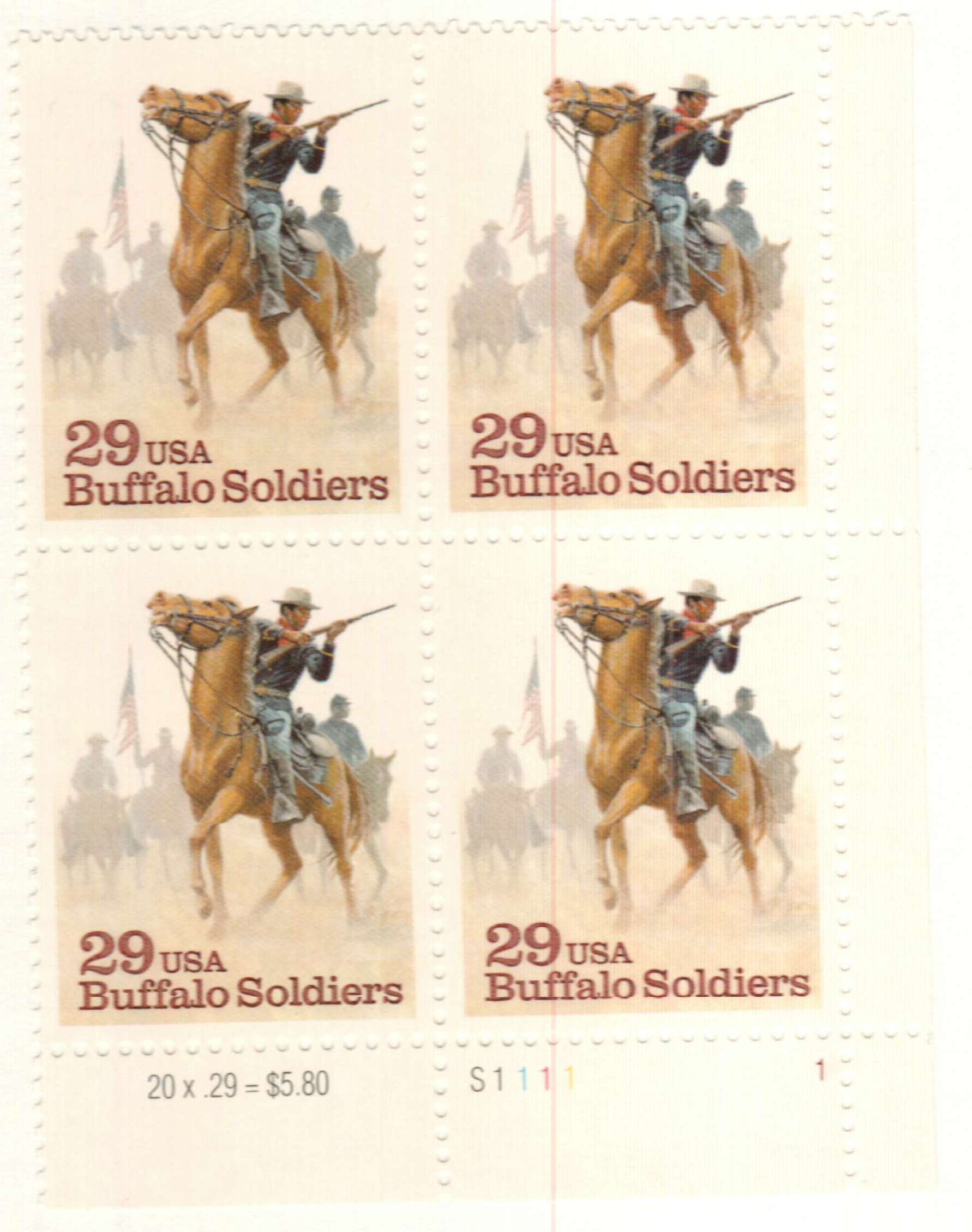 2818 - 1994 29c Buffalo Soldiers - Mystic Stamp Company