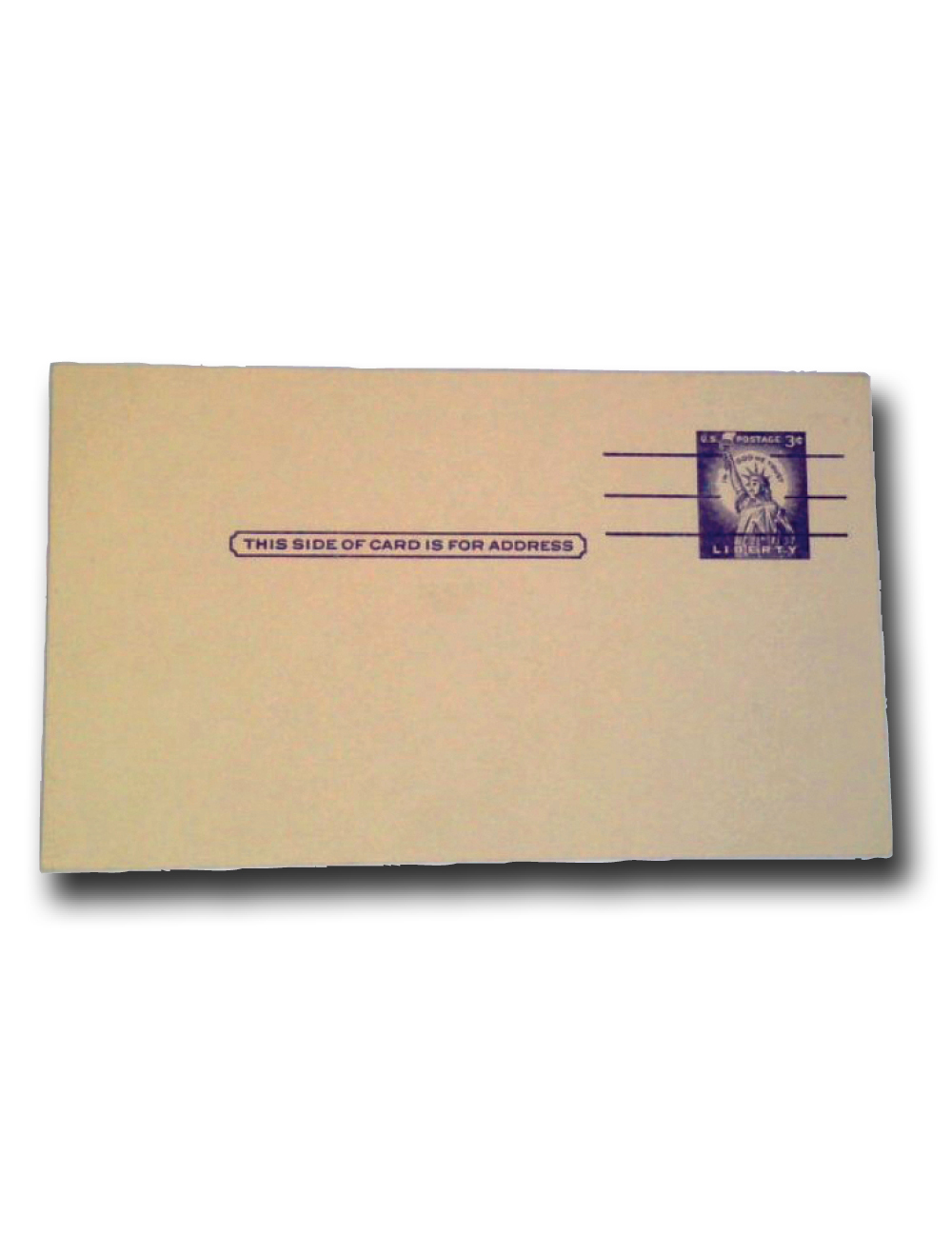 UX46c - 1958 3c Postal Card - Statue of Liberty, inverted - Mystic ...