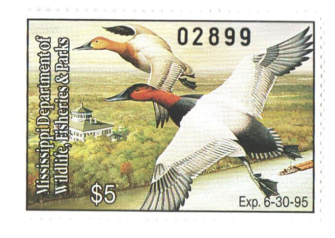 SDMS19 - 1994 Mississippi State Duck Stamp - Mystic Stamp Company