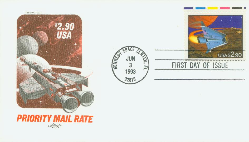 2543 - 1993 $2.90 Space Shuttle, Priority Mail - Mystic Stamp Company