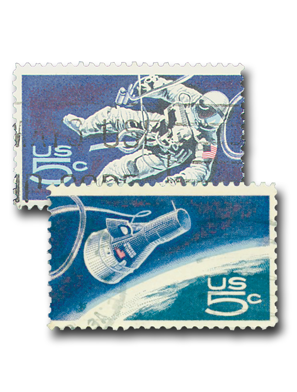 1331-32 - 1967 5c Accomplishments in Space - Mystic Stamp Company