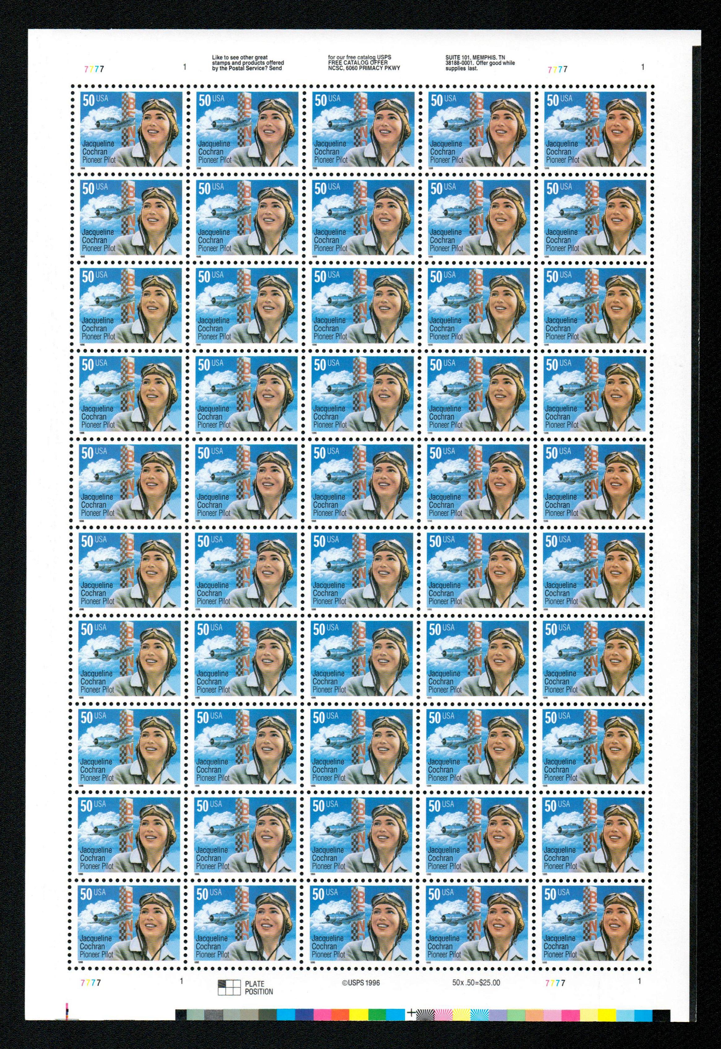 3066 - 1996 50c Jacqueline Cochran - Mystic Stamp Company